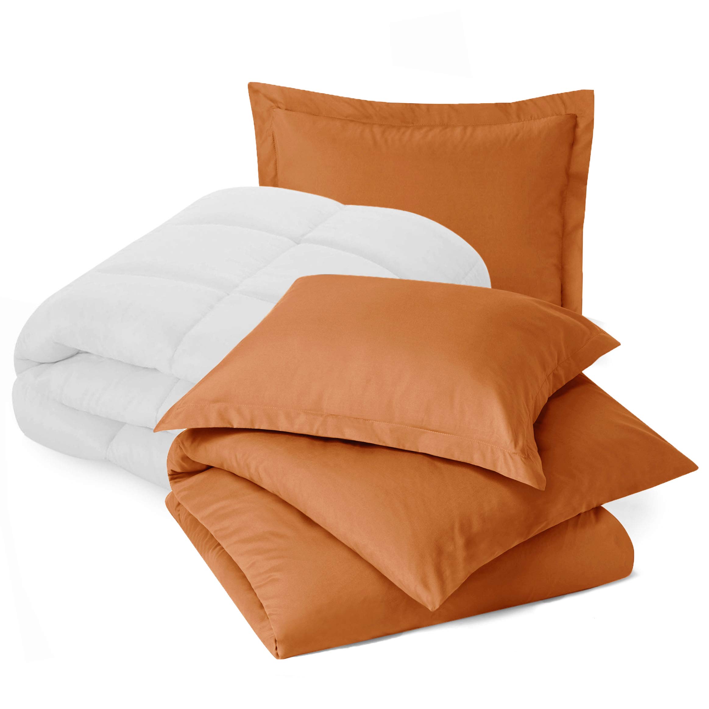 Nestl - Queen Bedding Set with Comforter – Comforter Set for Queen Bed; Queen Duvet Cover Set, Rust Comforter Set – Microfiber Duvet Cover, Comforter, and 2 Pillow Shams