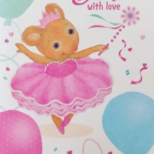 Greeting Card For Granddaughter With Love - Happy Birthday with Ballerina Mouse - Sparkles and Smiles