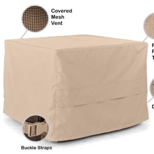 Covermates Deck Box Cover - Heavy-Duty Polyester, Weather Resistant, Drawcord Hem, Seating and Chair Covers, 24W x 24D x 18H, Ripstop Tan