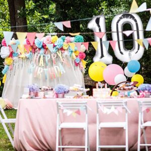 Huture 40 Inches Jumbo Digital Number Balloon Huge Giant Balloon Foil Mylar Balloons for Birthday Party Wedding Bridal Shower Engagement Photo Shoot Anniversary, Number 10 Silver Balloon