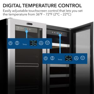 Whynter BWB-3388FDS 30″ Built-in French Door 33 Bottle Wine Refrigerator, 24" Wide Dual Zone, Stainless Steel