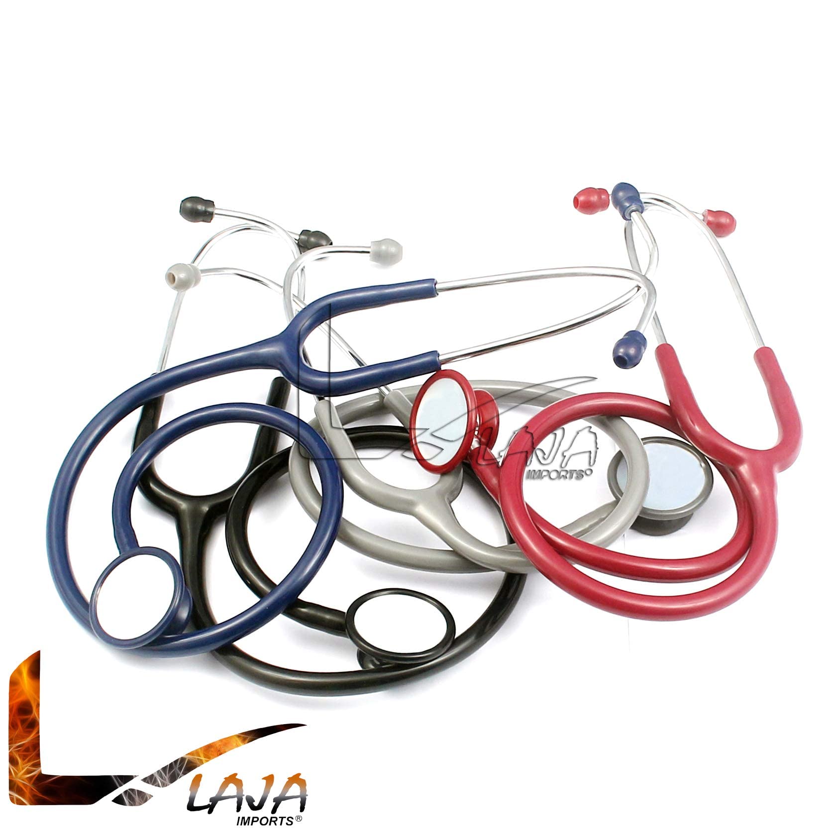 LAJA Imports 4 Pcs Monitoring Stethoscope, Edition Chestpiece, Tube Mix Colors