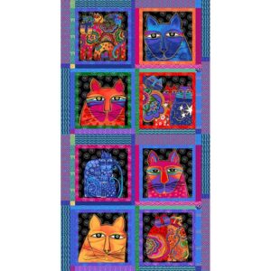 clothworks feline frolic laurel burch bright panel