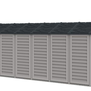 Duramax - Garden shed – APEX PRO Plus 15 x 8 – PVC Resin – Light and Dark Grey – Includes Floor