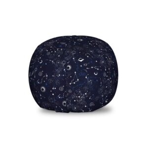 ambesonne blue sky storage toy bag chair, repeating stars constellation galaxy theme science outer space print, stuffed animal organizer washable bag, small size, night blue