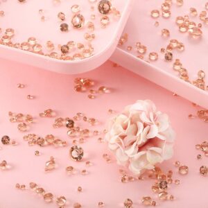 10000 Clear Wedding Table Scatter Confetti Crystals Acrylic Diamonds Rhinestones for Table Centerpiece Decorations Wedding Decorations Bridal Shower Decorations Vase Beads (Rose Gold, 3/6/ 10 mm)