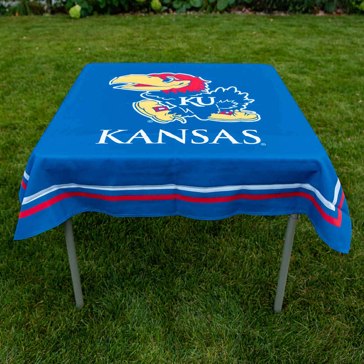 College Flags & Banners Co. Kansas Jayhawks Logo Tablecloth or Table Overlay