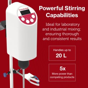 Fristaden Lab Overhead Stirrer | Digital | Most Powerful Lab Mixer In Its Class | 20 L Capacity | USA Company