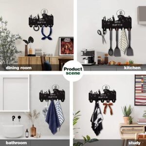 AWEHIRU Key Holder Key Hooks Wall Hanger Wall Holder Wall Décor Clothes Hooks Popular Movie Hooks for Clothing Bag Key Unique Indoor Decoration Wall Art 12inch Black