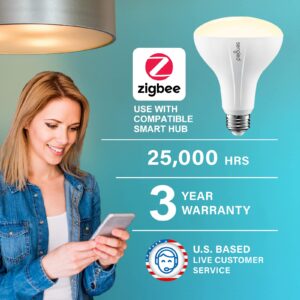 Sengled Zigbee BR30 Smart Bulb, Works with SmartThings and Echo with Built-in Hub, Voice Control with Alexa and Google Home, Hub Required, Dimmable Flood Light Bulb, Soft White 2700K, 2 Pack