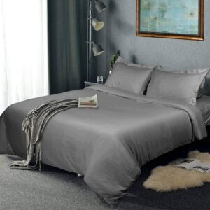 Vailge 3-Piece Duvet Cover Set King Size, 100% Washed Microfiber Bedding Sets,Ultra Soft and Breathable Comforter Cover with Zipper Closure & Corner Ties (Not Include Comforter) (King, Grey)