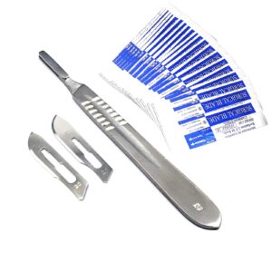 aaprotools 1 stainless steel scalpel knife handle #4 with 20 sterile scalpel blades #20 & #21 (aapro brand)