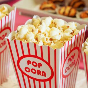 Eupako Popcorn Boxes 100 Pack 7.75 Inch Open-Top Paper Popcorn Box Great for Movie Night or Movie Party Theme, Theater Themed Decorations or Carnival Party Circus Box etc.