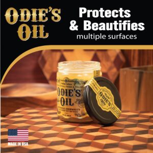 Odie's Oil • Universal Finish for Wood • Leather • Plastic • Vinyl • Metal and More • 9 Ounce Glass Jar • Food Safe and Solvent Free Non Toxic Finish …