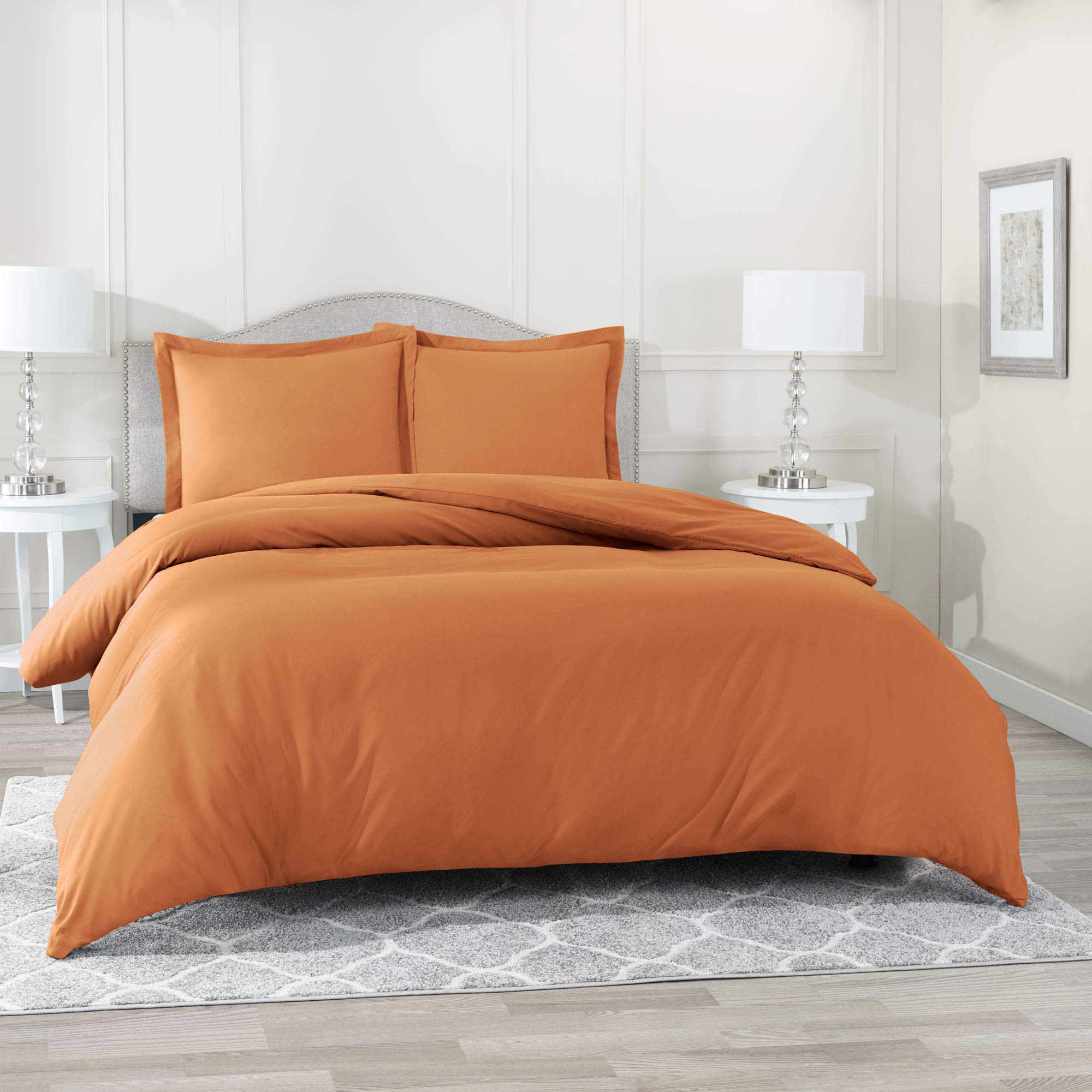 Nestl - Queen Bedding Set with Comforter – Comforter Set for Queen Bed; Queen Duvet Cover Set, Rust Comforter Set – Microfiber Duvet Cover, Comforter, and 2 Pillow Shams