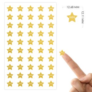 ARK Creation 50 Wedding Meal Stickers for Place Cards - Place Card Menu Choices - Wedding Meal Choice Stickers (Gold, Kids Star)