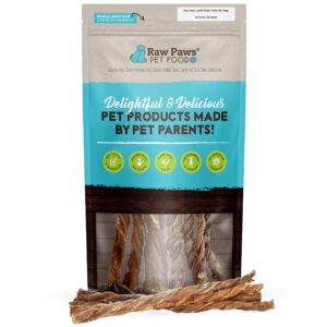 raw paws lamb pizzle twists for dogs, 5-9" (10 pack) - usa packed natural lamb pizzle sticks - free-range, digestible lamb bully sticks - grain-free lamb twist dog chew sticks - lamb dog treats