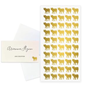 ark creation 50 wedding meal stickers for place cards - place card menu choices - wedding meal choice stickers (gold, beef)