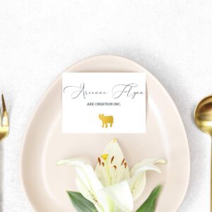 ARK Creation 50 Wedding Meal Stickers for Place Cards - Place Card Menu Choices - Wedding Meal Choice Stickers (Gold, Beef)