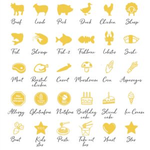 ARK Creation 50 Wedding Meal Stickers for Place Cards - Place Card Menu Choices - Wedding Meal Choice Stickers (Gold, Kids Star)