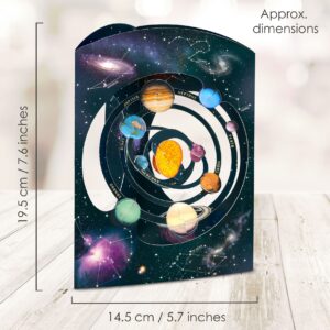 SANTORO Swing Card, 3D Pop Up Greeting Card - Solar System - For Kids, For Him, For Her | Space Card For Birthday