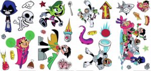 roommates rmk3823scs teen titans go peel and stick wall decals, red, pink, blue