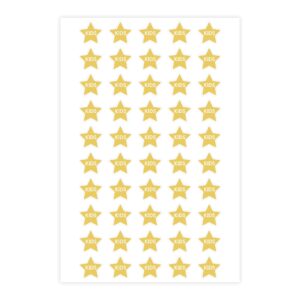 ark creation 50 wedding meal stickers for place cards - place card menu choices - wedding meal choice stickers (gold, kids star)