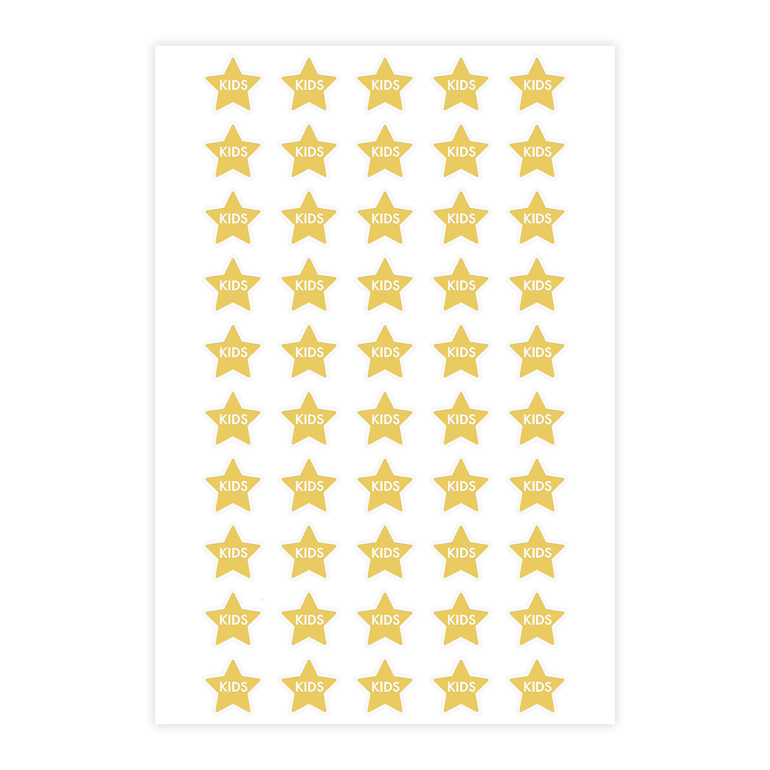 ARK Creation 50 Wedding Meal Stickers for Place Cards - Place Card Menu Choices - Wedding Meal Choice Stickers (Gold, Kids Star)