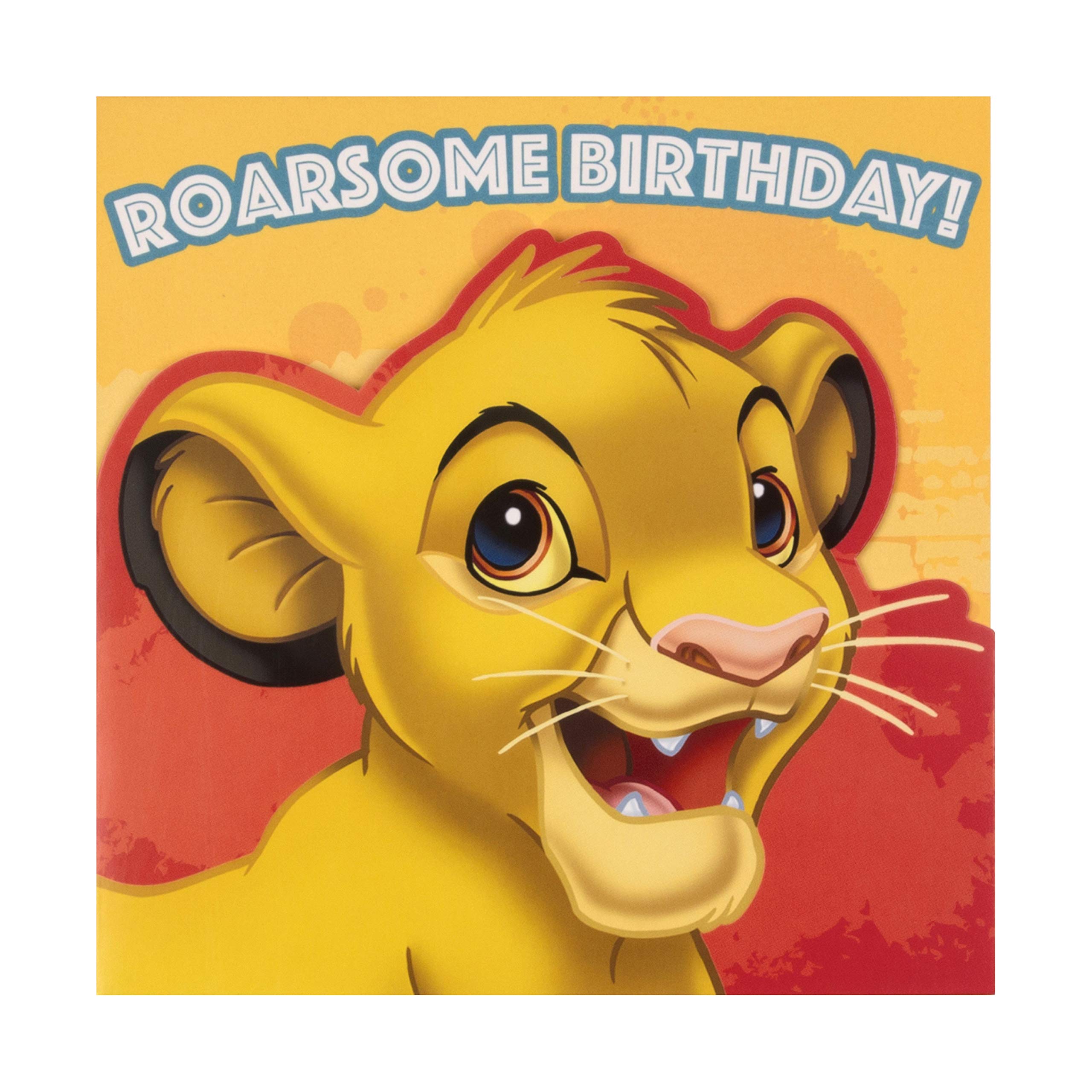 Hallmark Birthday Card for Kids - Die-Cut Lion King Simba Design