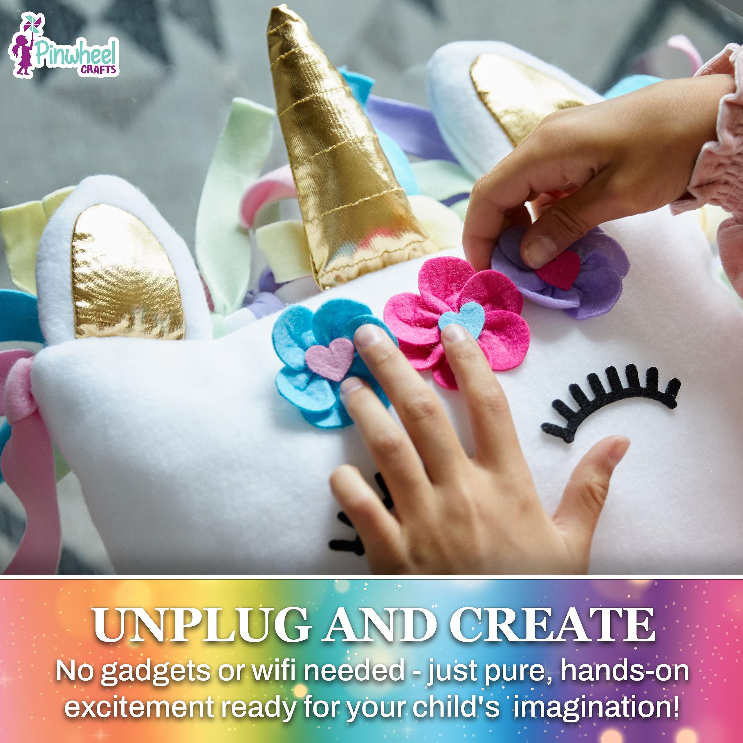 Unicorn Pillow Kit - No Sew Unicorn Craft Kit - Gifts for Girls, Arts and Crafts for Kids Ages 8-12 - Unicorn Toys for 6 Year Old Girl Gifts, Birthday, Easter, Toddlers, Teens