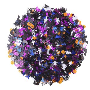 DIYASY 300 Gram Halloween Confetti Glitter,15000 Confetti Sprinkles Bats Spider Pumpkin Table Scatter for Halloween Table Decorations