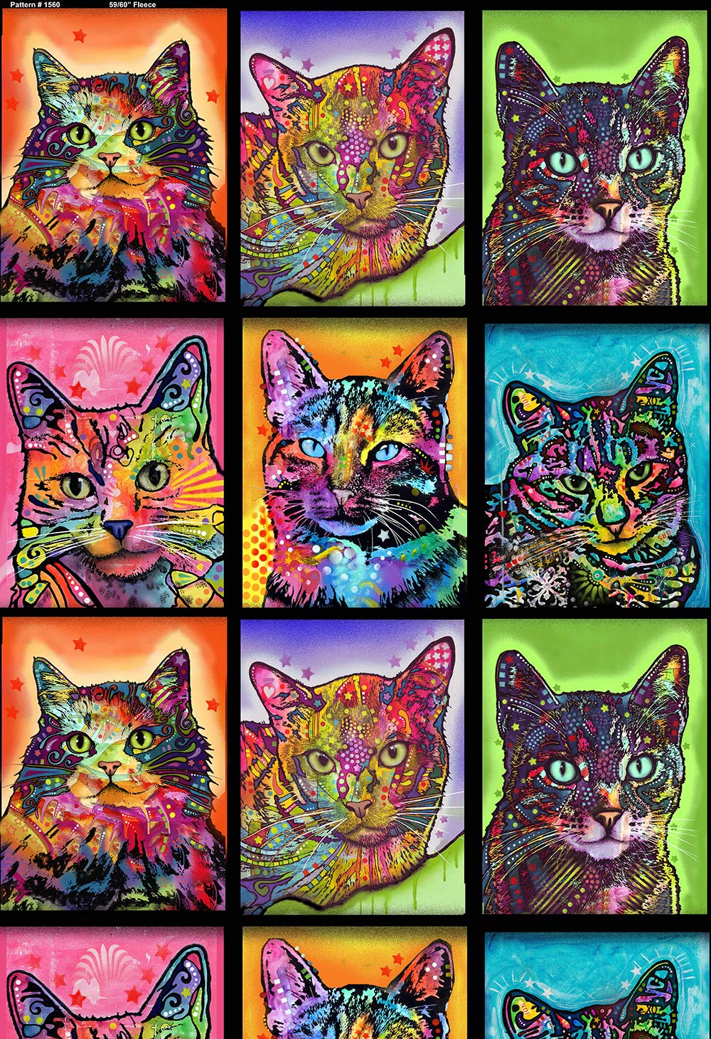 Pattern-Cats, Kittens, Kitties on Fleece Fabric-Sold by The Yard c