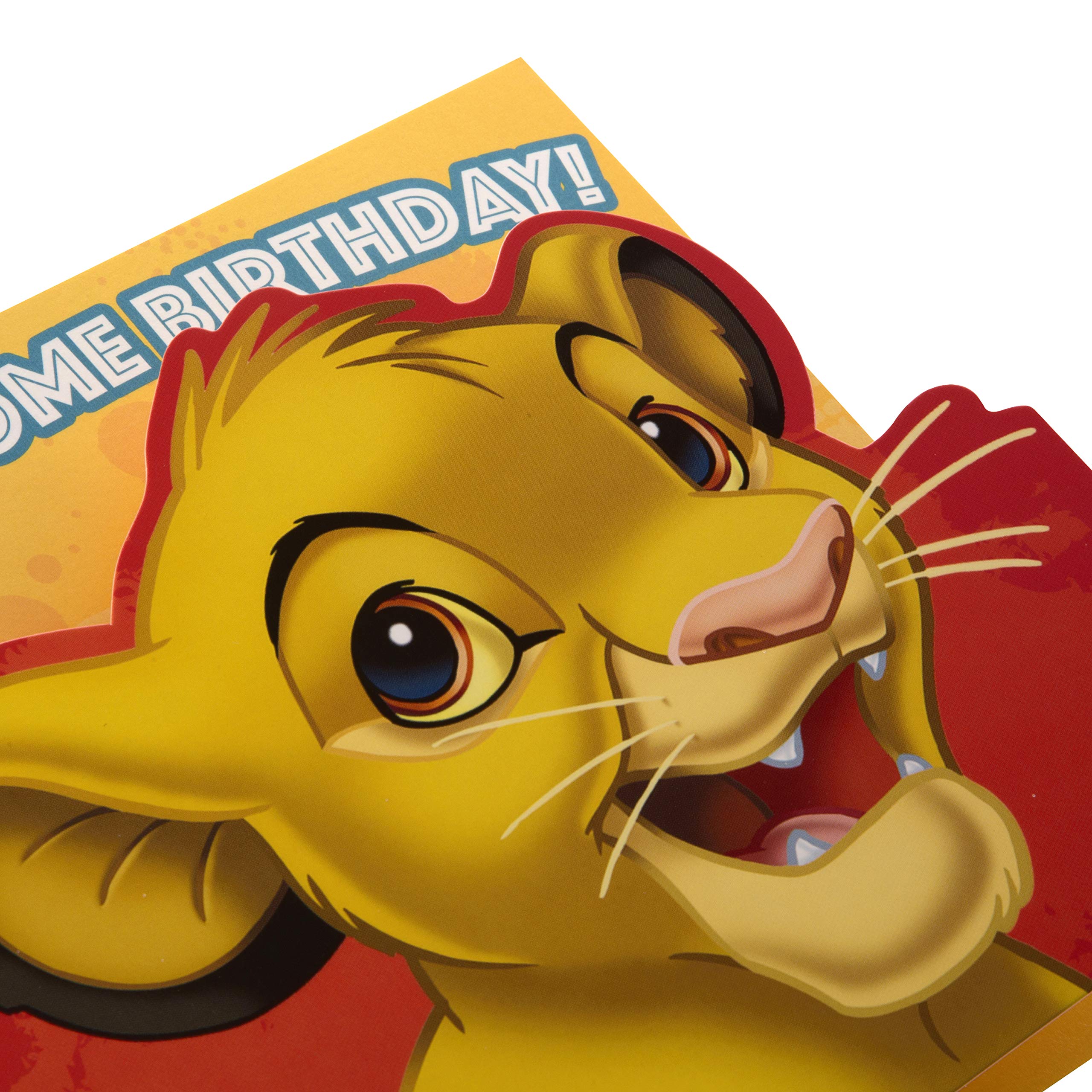 Hallmark Birthday Card for Kids - Die-Cut Lion King Simba Design