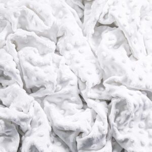 white minky fabric by the yard | oeko-tex certified plush fabric | soft minky dimple dot cuddle fabric | 36" x 60" inches wide | baby blanket, apparel, throws | 2 continuous yards