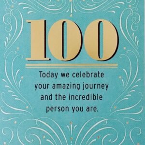 Greeting Card Today We Celebrate Your Amazing Journey and The Incredible Person You Are - Happy 100th Birthday 100 Years Old Milestone