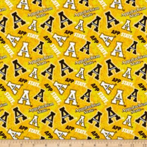 ncaa appalachian state mountaineers tone on tone cotton multi, fabric by the yard