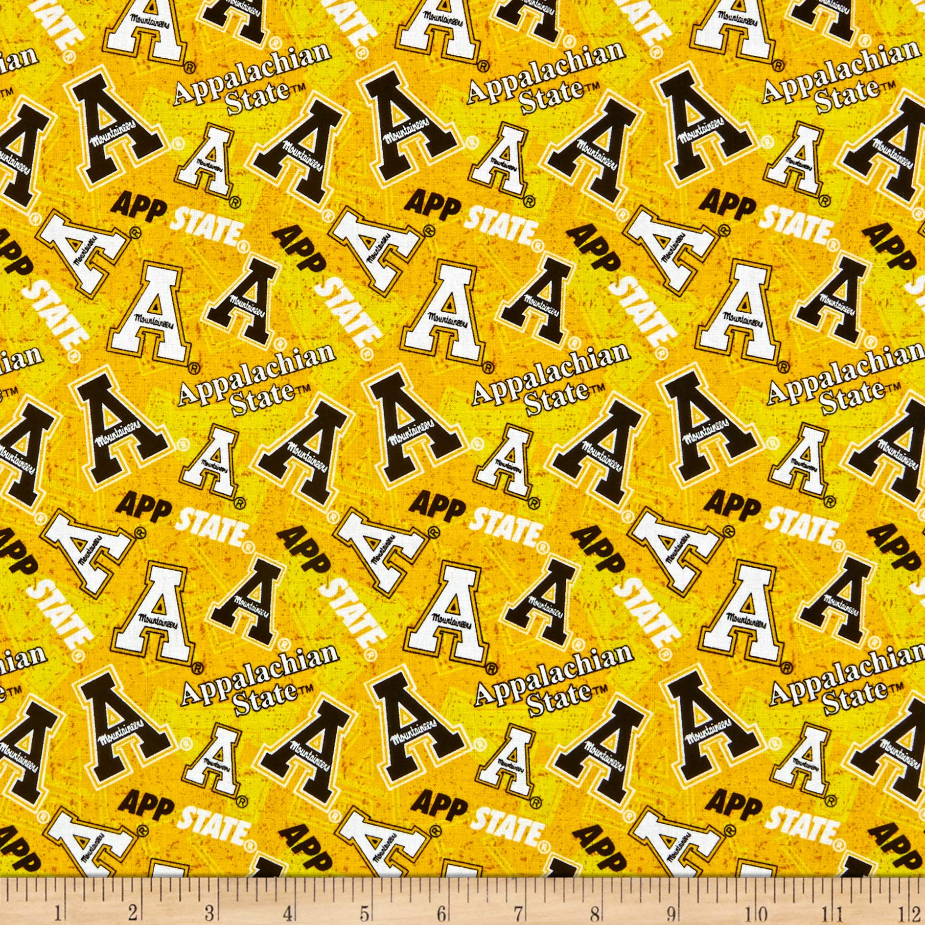 NCAA Appalachian State Mountaineers Tone on Tone Cotton Multi, Fabric by the Yard