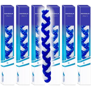 Jerusalem Candles Havdalah Candle - Braided Blue and White - Flat Havdallah Candles - 6 Pack