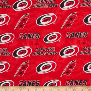 nhl carolina hurricanes tone on tone cotton multi, fabric by the yard