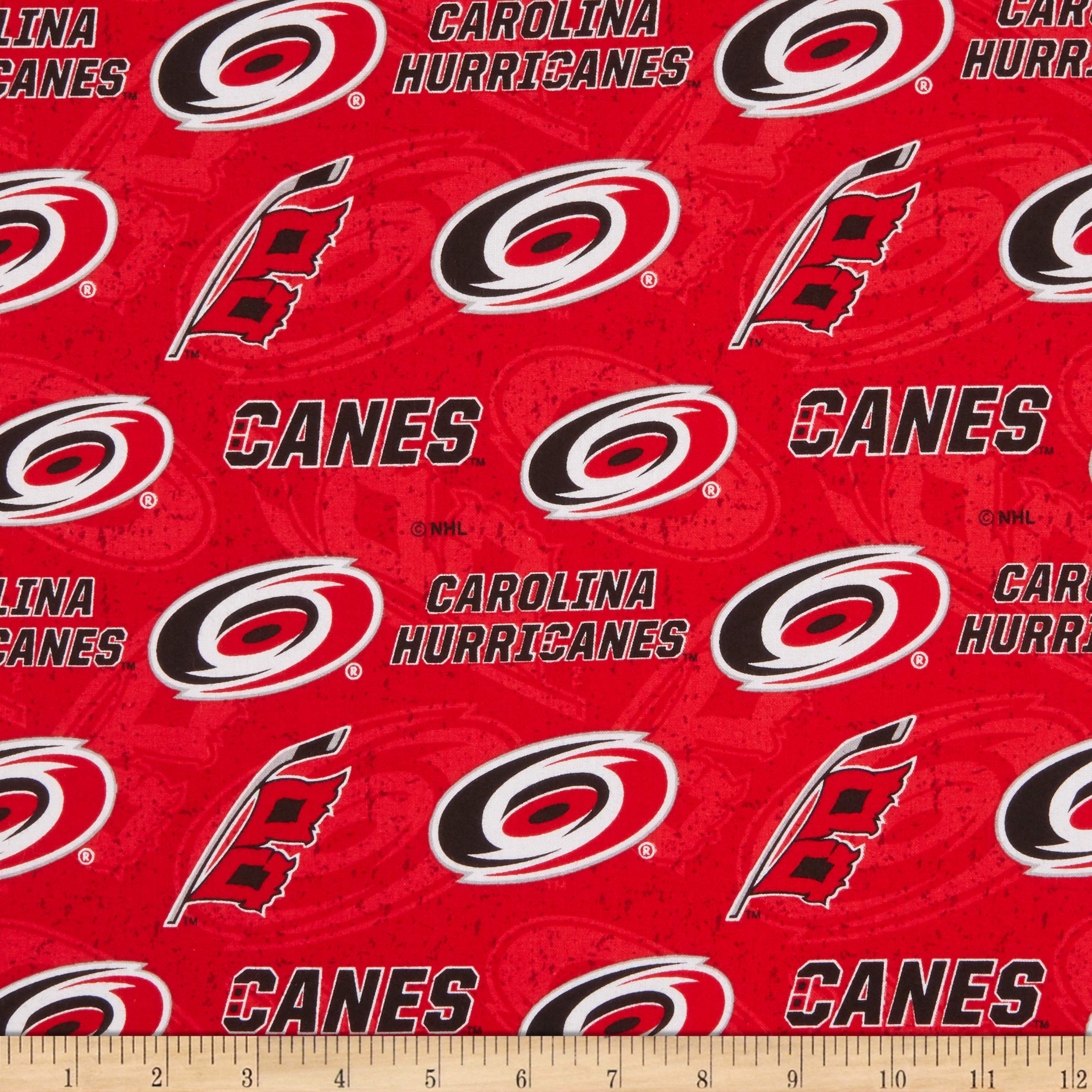 NHL Carolina Hurricanes Tone on Tone Cotton Multi, Fabric by the Yard