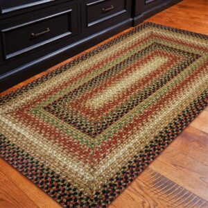 homespice 20x30” brown rectangular braided rug. gingerbread brown jute rug. uses- entryway rugs, kitchen rugs, bathroom rugs. reversible, rustic, country, primitive, farmhouse decor rug