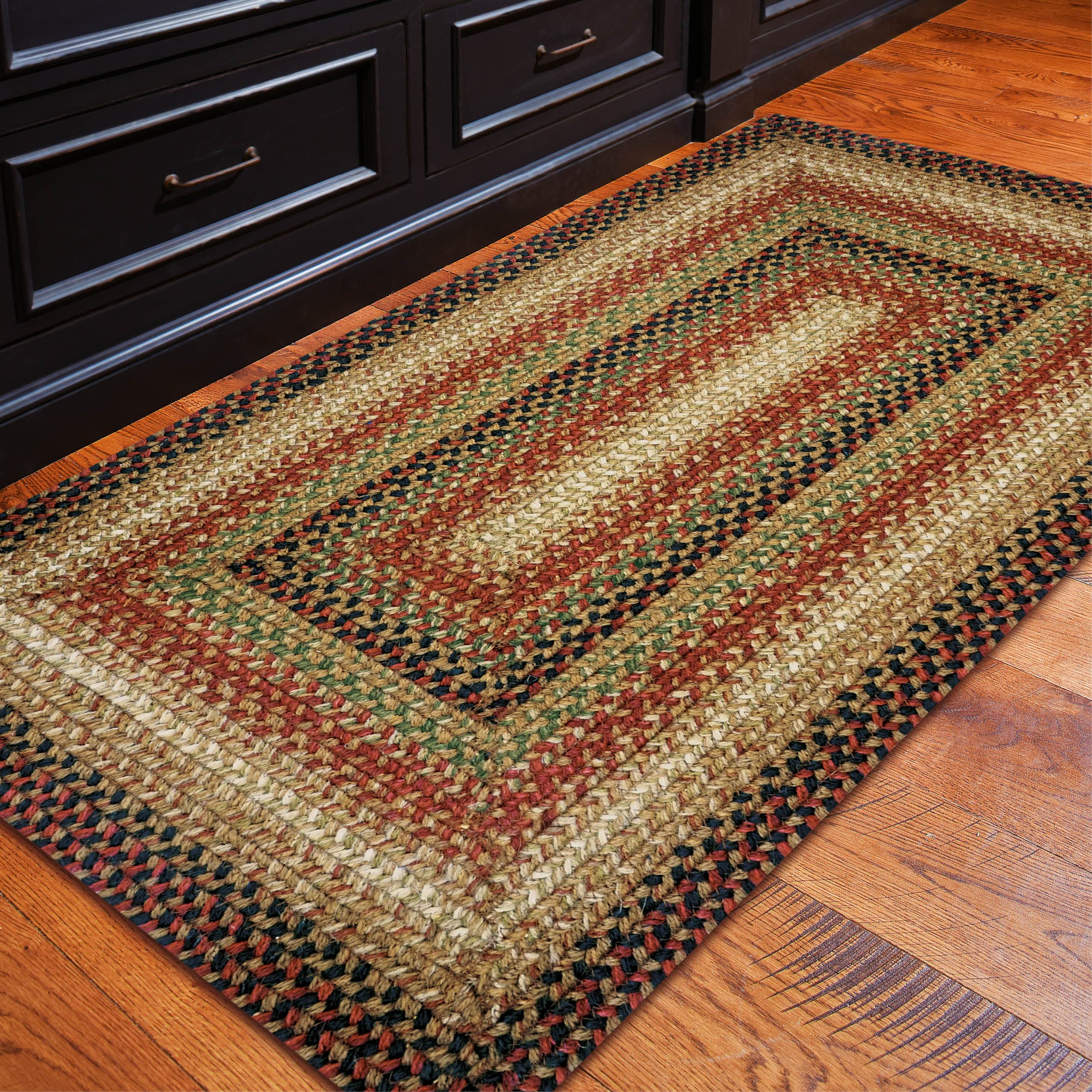 Homespice 20x30” Brown Rectangular Braided Rug. Gingerbread Brown Jute Rug. Uses- Entryway Rugs, Kitchen Rugs, Bathroom Rugs. Reversible, Rustic, Country, Primitive, Farmhouse Decor Rug