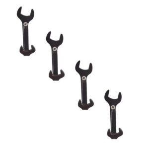 4pcs vintage wrench shape hooks, black wall hooks for bathroom kitchen home or office use for hanging clothes, hats, towels, clothes, keys and other miscellaneous items