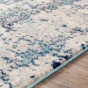 Livabliss Arti Modern Abstract Area Rug,9' x 12',Dark Blue/Aqua