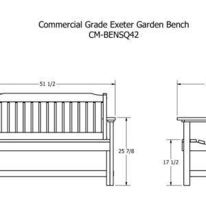 Sequoia Professional CM-BENSQ42-WHE Commercial Grade Exeter 4 Foot Garden Bench, White