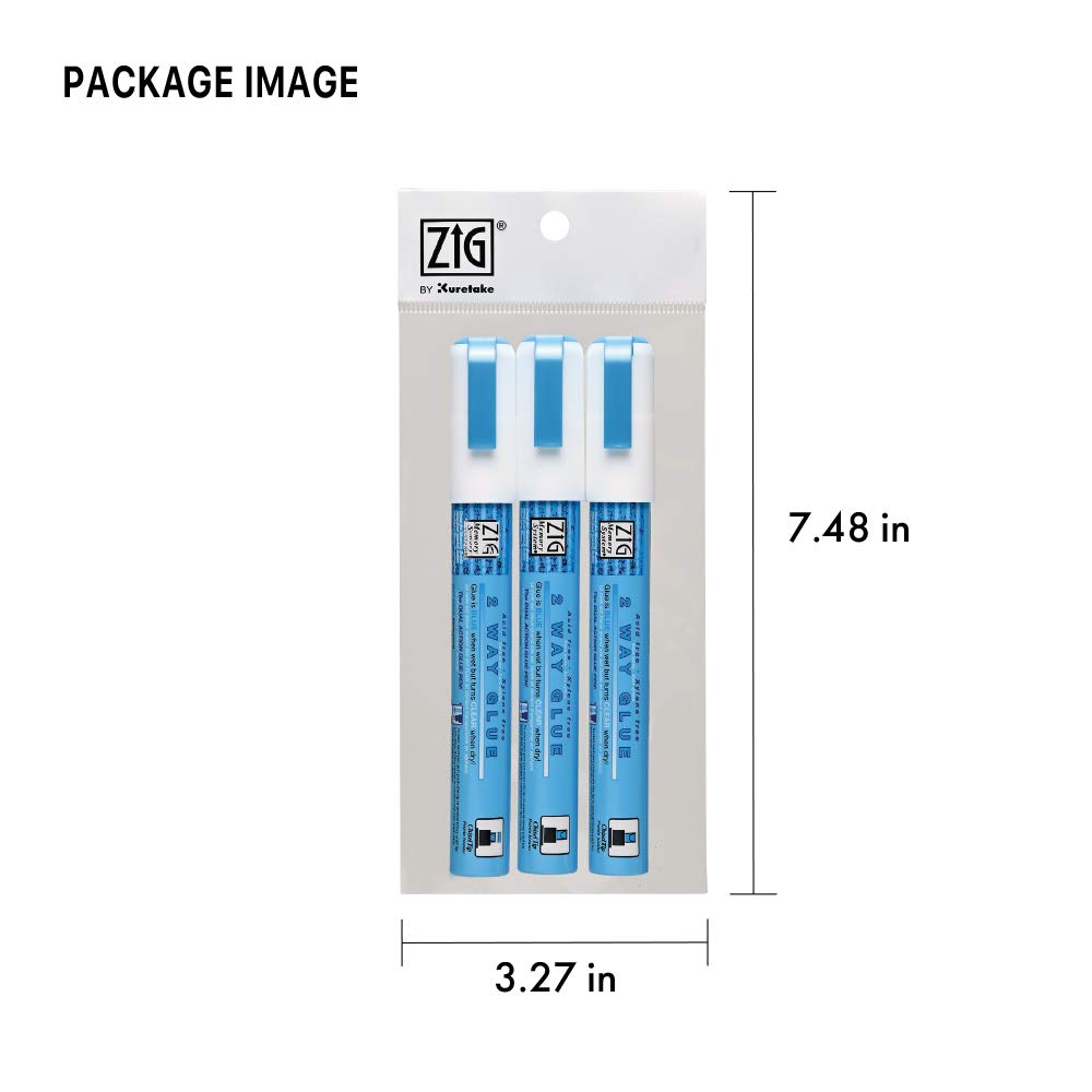 KURETAKE ZIG CORPORATION 2-Way Glue Pen 3P, Chisel Tip