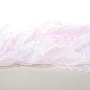 Anderson's White Iridescent Organza Fabric Roll, 48 Inches x 20 Yards, Sheer Fabric for Wedding Decorations, Baby Shower, Gender Reveal, Prom, Homecoming, Photo Backdrops, Arch Draping