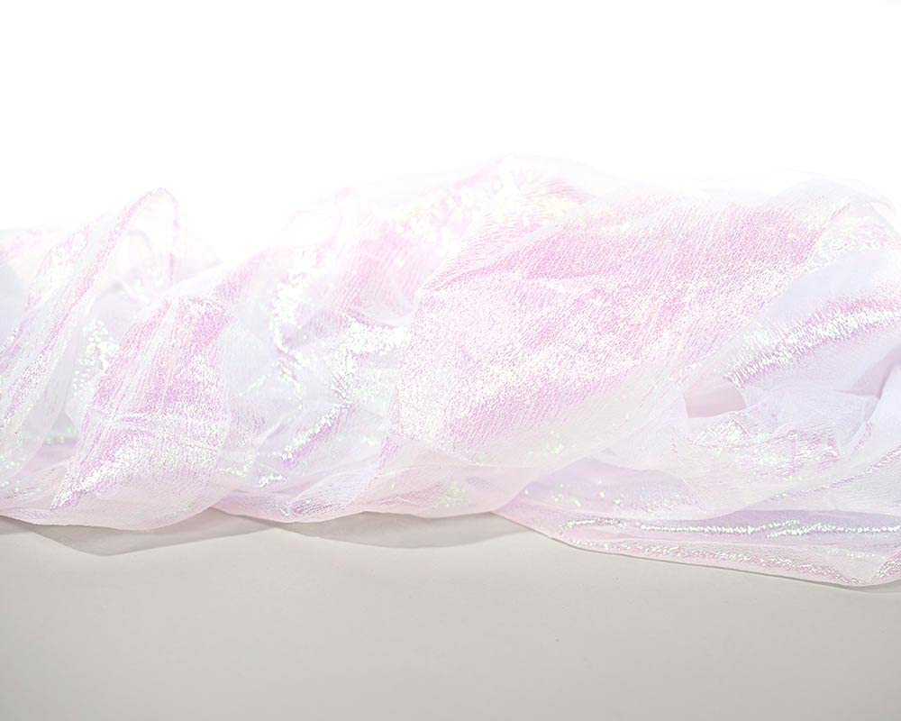 Anderson's White Iridescent Organza Fabric Roll, 48 Inches x 20 Yards, Sheer Fabric for Wedding Decorations, Baby Shower, Gender Reveal, Prom, Homecoming, Photo Backdrops, Arch Draping