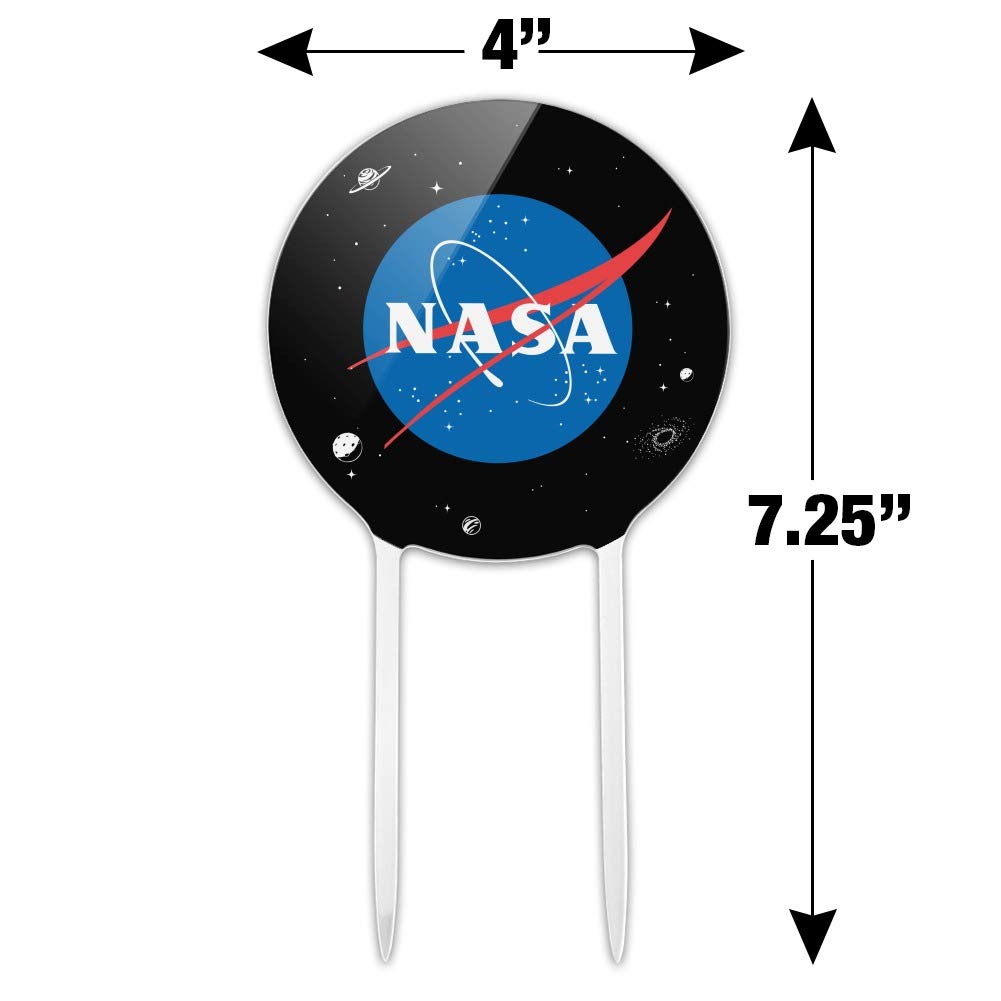 Acrylic NASA Official Meatball Logo Cake Topper Party Decoration for Wedding Anniversary Birthday Graduation