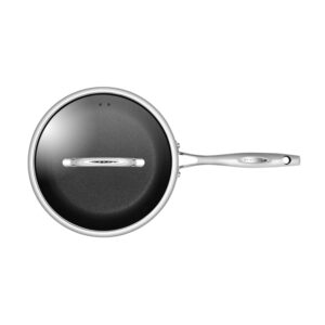 SCANPAN 6001082600 Silver Frying Pan, Diameter 10.2 inches (26 cm), HaptIQ Deep Saute Pan, 10.2 inches (26 cm)